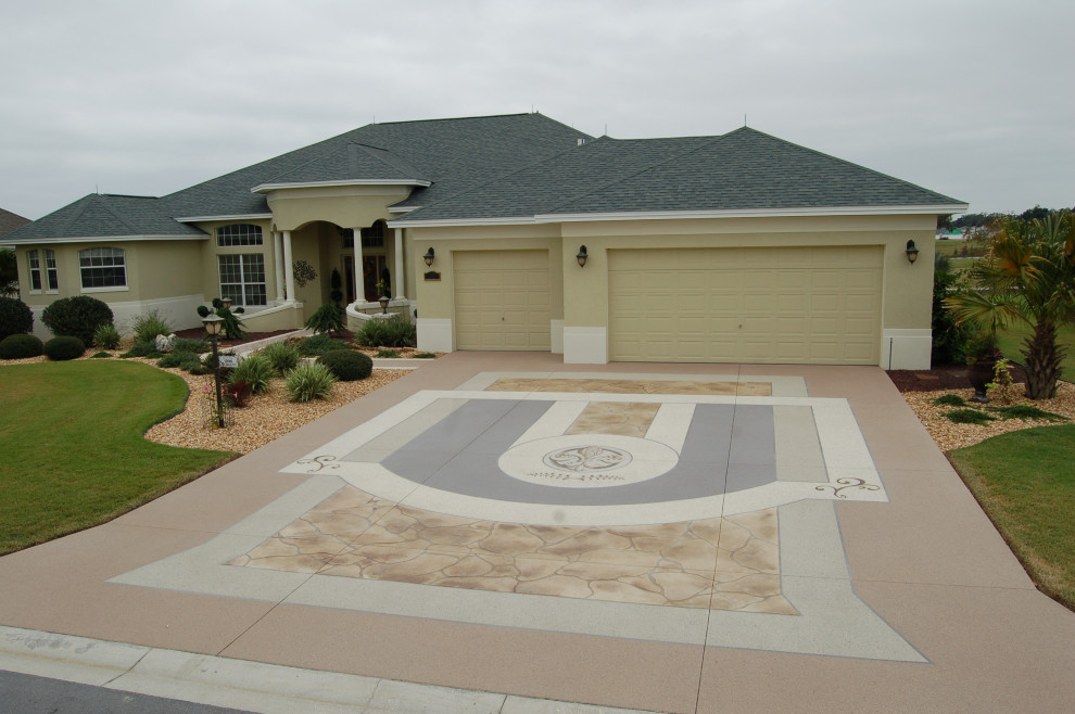 Decorative Concrete Overlay Driveway & Entryway - House Exterior ...