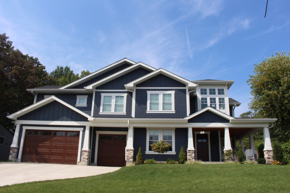 Deep Ocean James Hardie Siding | Kirkwood, MO - Farmhouse - Exterior ...