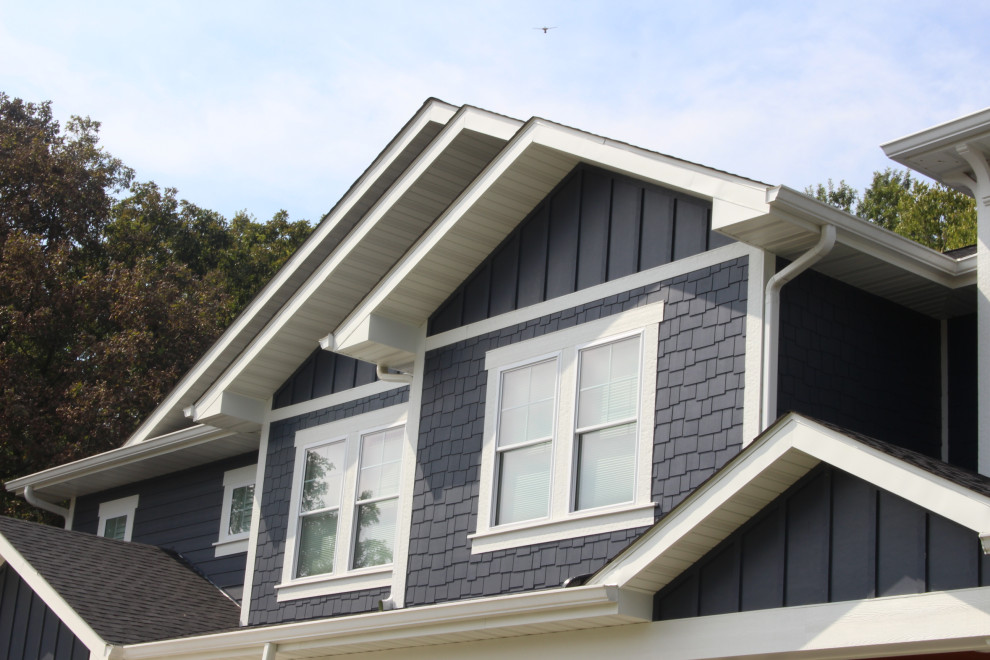 Deep Ocean James Hardie Siding | Kirkwood, MO - Farmhouse - Exterior ...