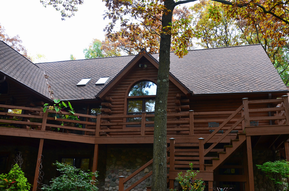 Delafied Log Home Roofing Project - Rustic - Exterior - Milwaukee - by ...