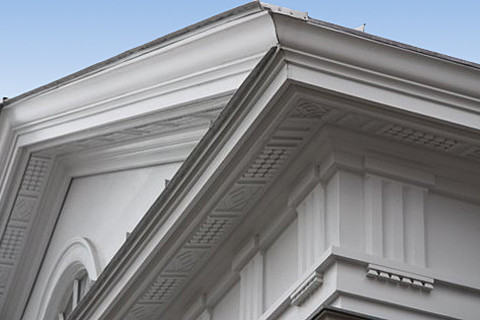 Detail of roof eave and entablature - Traditional - Exterior - New York ...
