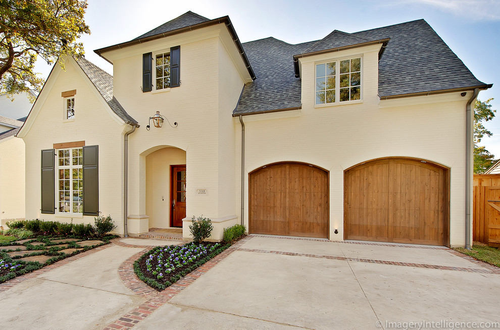 Devonshire Custom Home_Painted Brick - Traditional - Exterior - Dallas ...