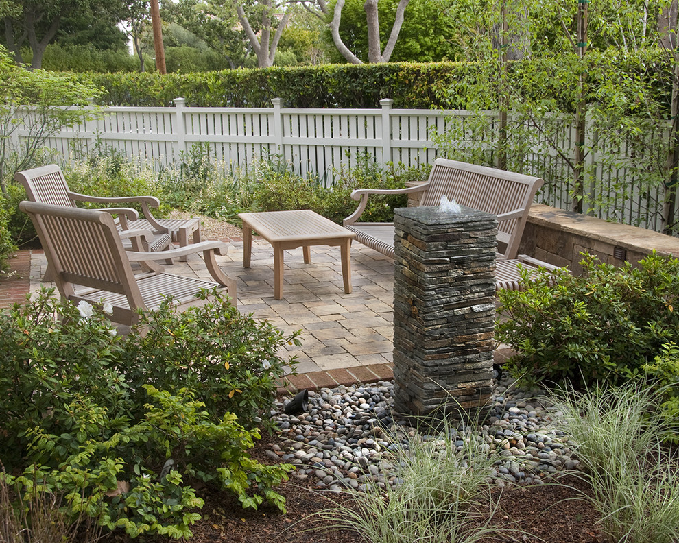 Dining Patio with Custom Fountain and Seatwall - Traditional - Exterior ...