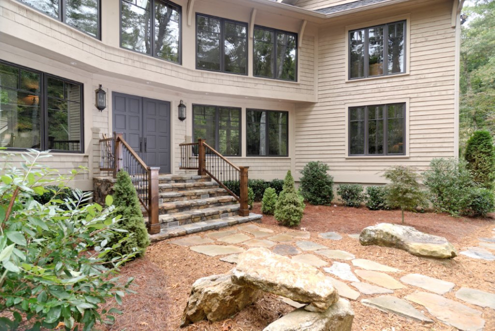 Dream Cabin | Stone Pathway to Front Door | Zoltan Design Co. - Modern ...