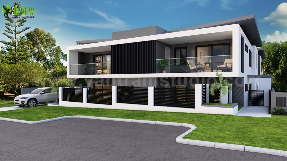 Dream House Exterior Rendering Ideas by Yantram architectural rendering ...