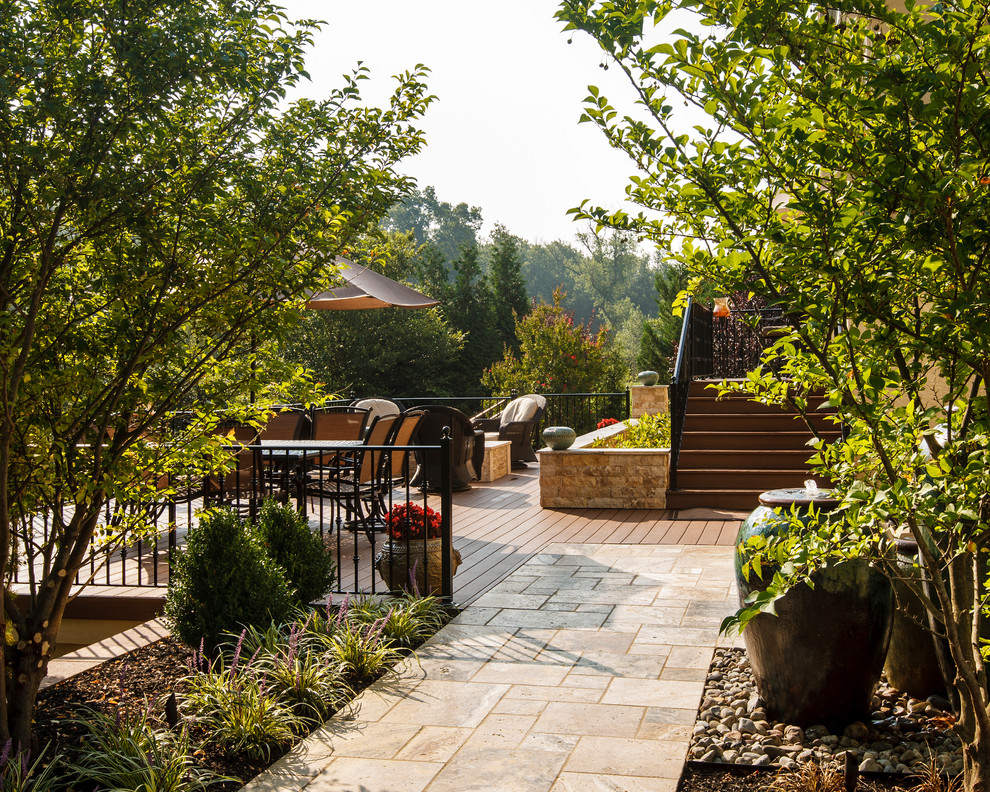 Elegant Travertine Patio - Mediterranean - Exterior - Philadelphia - by ...