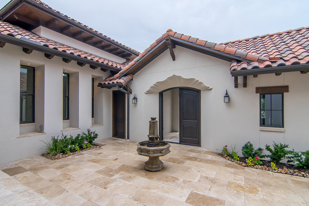 Entry Courtyard front Gates - Mediterranean - House Exterior - Dallas ...