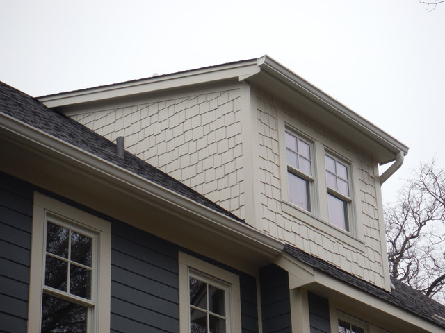 Evening Blue Lap Siding w/ Shingle Siding and Board & Batten Siding ...