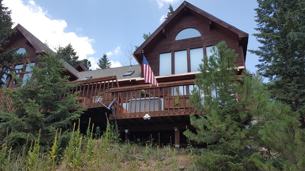 Evergreen Copper Box Gutter & Copper Round Downspout - Rustic ...