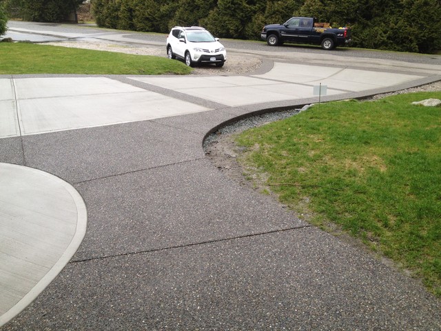 Exposed aggregate driveway - Traditional - Exterior - Vancouver - by ...
