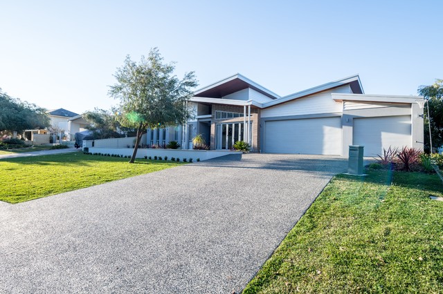 Exposed aggregate Driveway for a Modern Home in Perth - Contemporary ...
