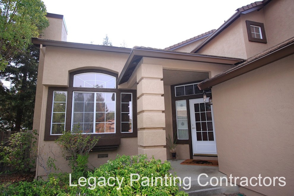 Exterior House Painting, Livermore, CA.: Tan / Dark brown exterior ...