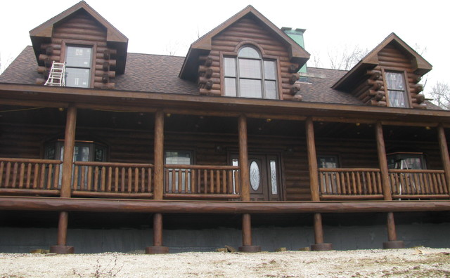 Exterior Log Siding with Stain colors - Rustic - House Exterior - Other ...