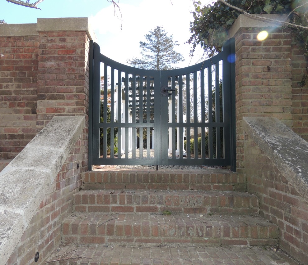 Exterior of Double Gate Hardware entering courtyard with Bronze Latch ...