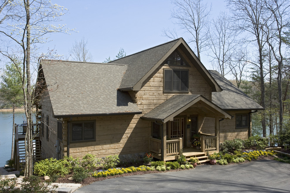 Exterior of rustic log and timber home - Traditional - Exterior ...