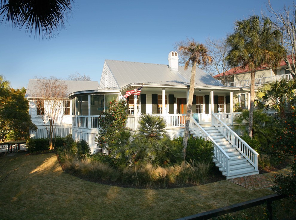 Exterior of Traditional Beach Style Custom Home - Traditional ...