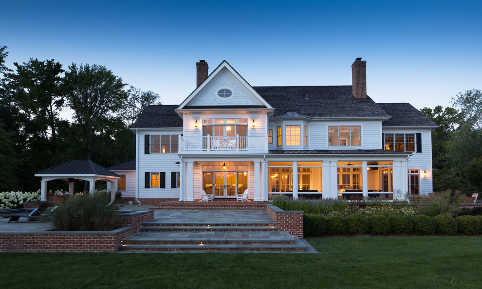 Exterior of waterfront side on Duvall Creek - Traditional - Exterior ...