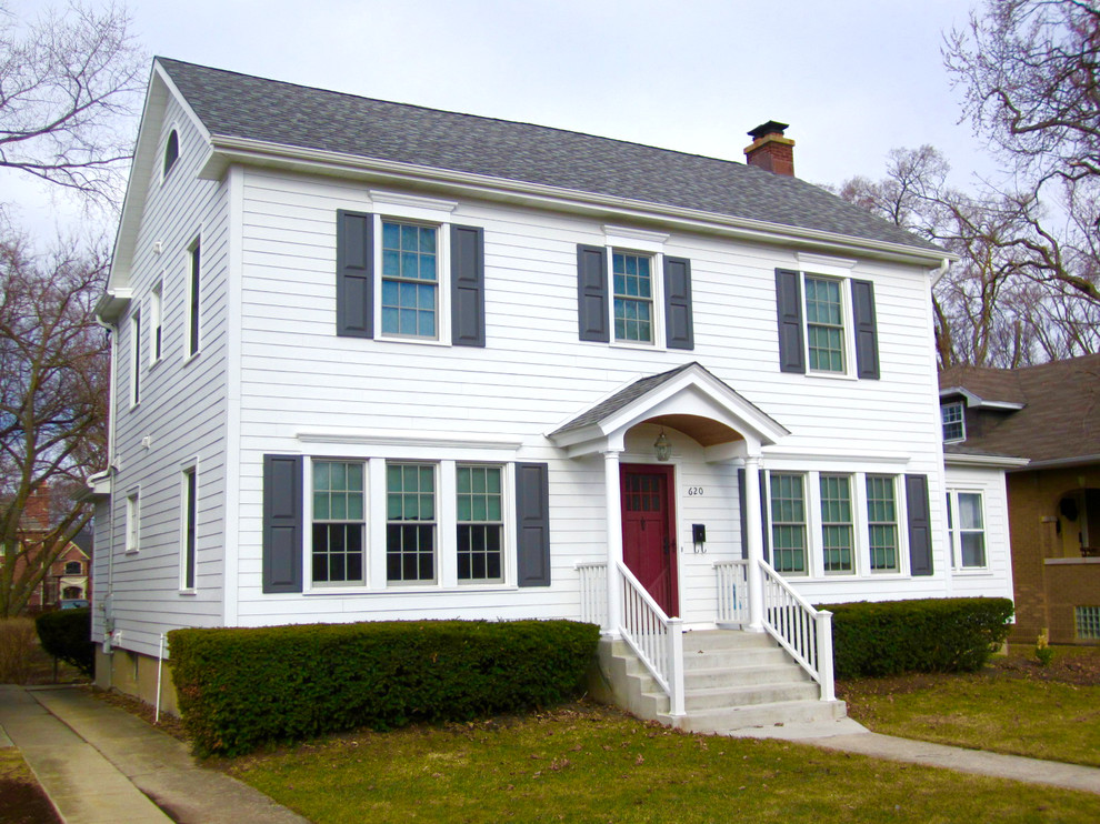 Exterior Remodel, Park Ridge, IL Colonial Home James Hardie Siding ...