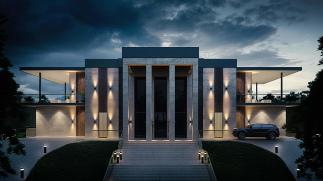 EXTERIOR RENDERING FOR A SPECTACULAR HOUSE DESIGN Exterior rendering ...