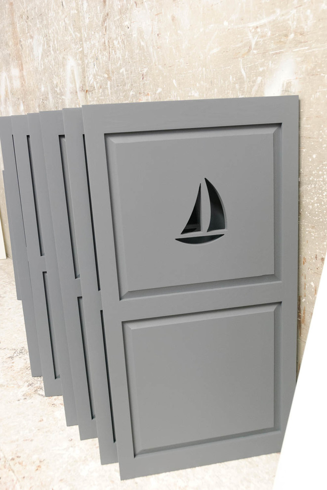 Exterior Shutters with Cutouts - Beach Style - Exterior - Orange County ...