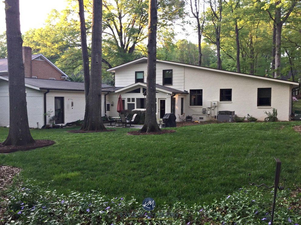Exterior Split Level Makeover - Brick and Siding - Midcentury ...
