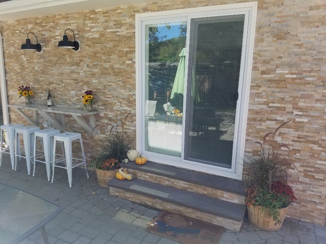 Exterior Stacked Stone Accent Wall - Modern - House Exterior - Other ...