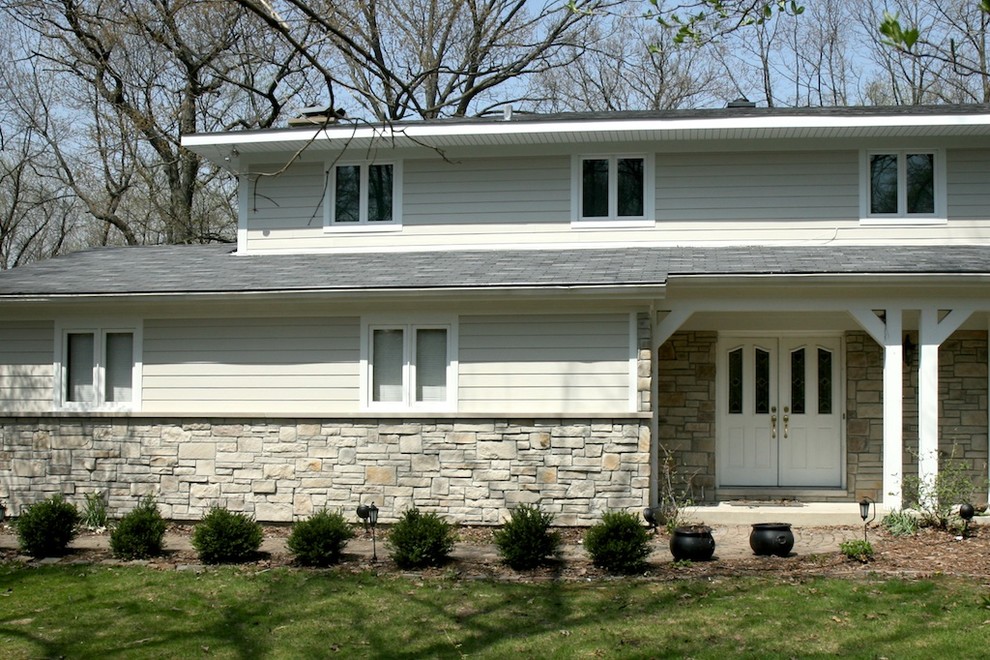 Exterior Stone Siding and Hardie Board - Traditional - Exterior ...