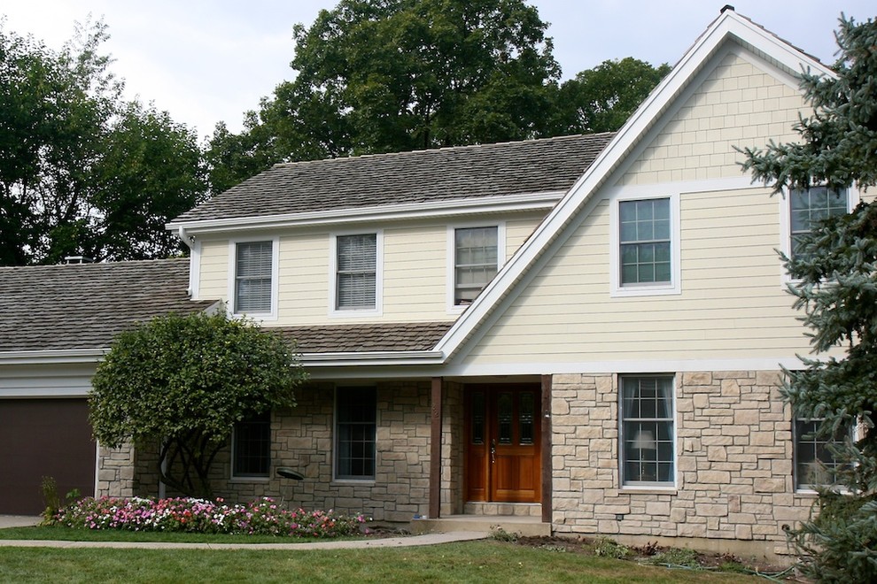 Exterior Stone Siding and Hardie Board - Traditional - Exterior ...