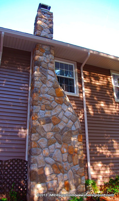 Exterior Stone Veneer Chimney - Traditional - House Exterior ...