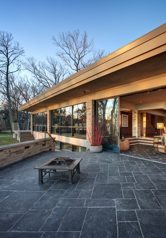 exterior terrace view into house - Midcentury - Exterior - Chicago - by ...