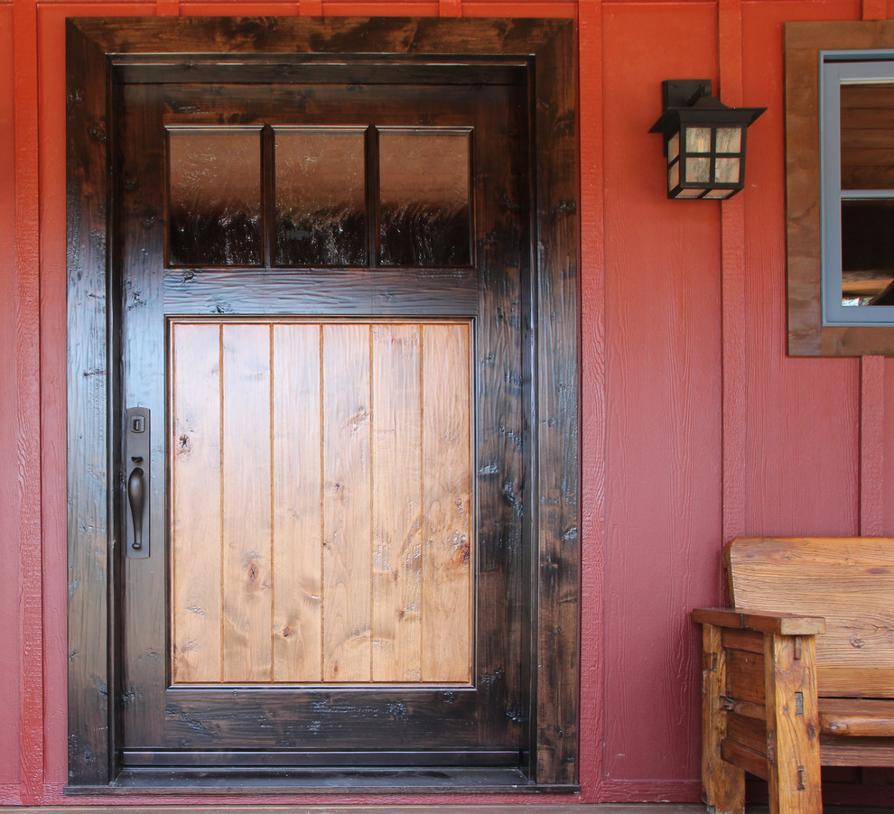 Exterior wood door with distressed finish - Rustic - Exterior ...