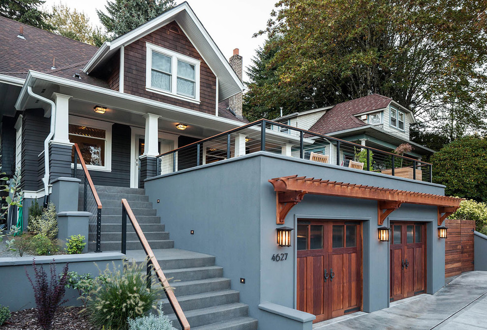 Garage with Deck Above - Craftsman - Exterior - Portland - by Christie ...