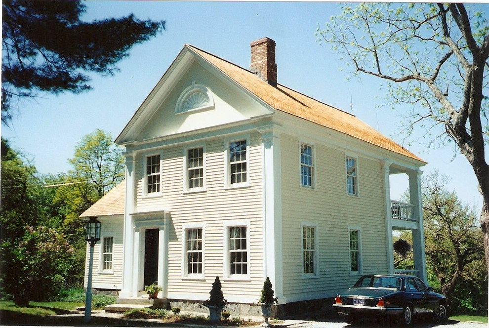 farm house transformed into a Greek Revival - Farmhouse - Exterior ...