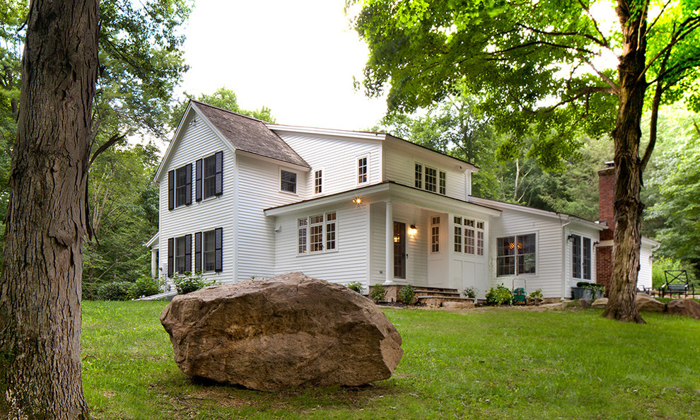 Farmhouse Addition - after - 2 story terraced addition - Traditional ...