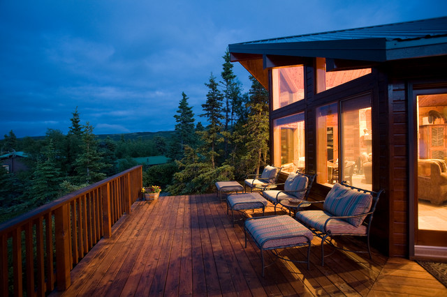 Fishing Lodge Montagne Salle de Sejour San Francisco par MV Architect Houzz