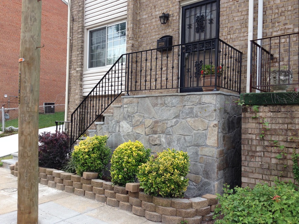 Flagstone Stoop in Washington DC with Natural Stone Veneer and Custom ...