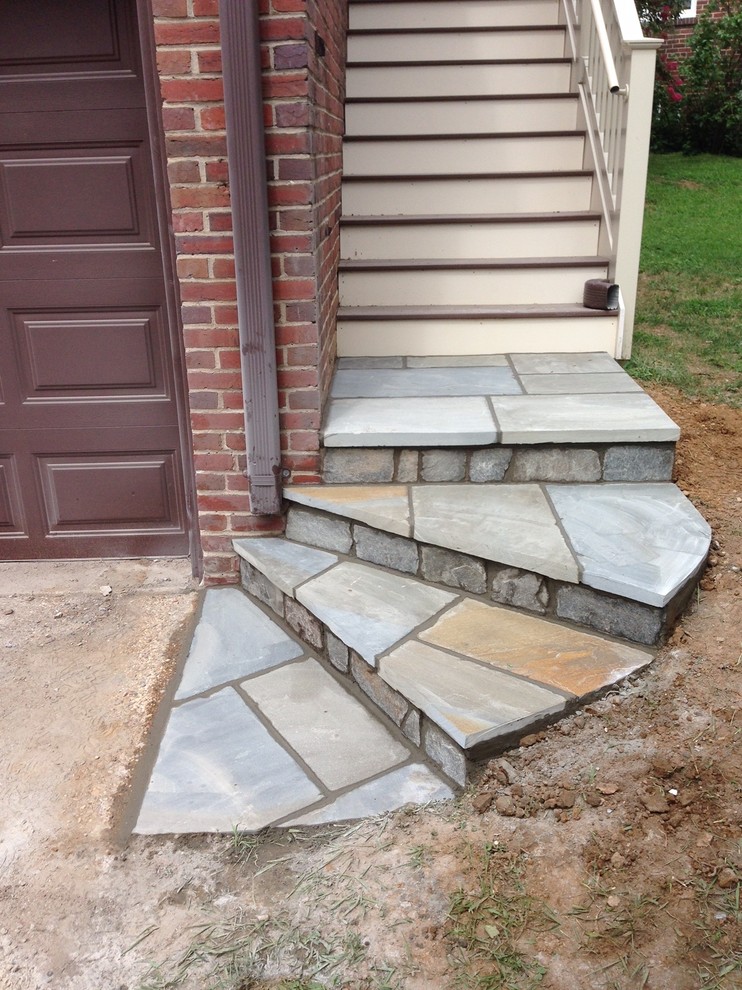 Flagstone Walkway in Silver Spring MD, Half Circle Steps - Transitional ...