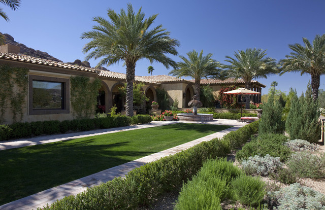 Formal Italian-inspired Courtyard - Mediterranean - Exterior - Phoenix ...