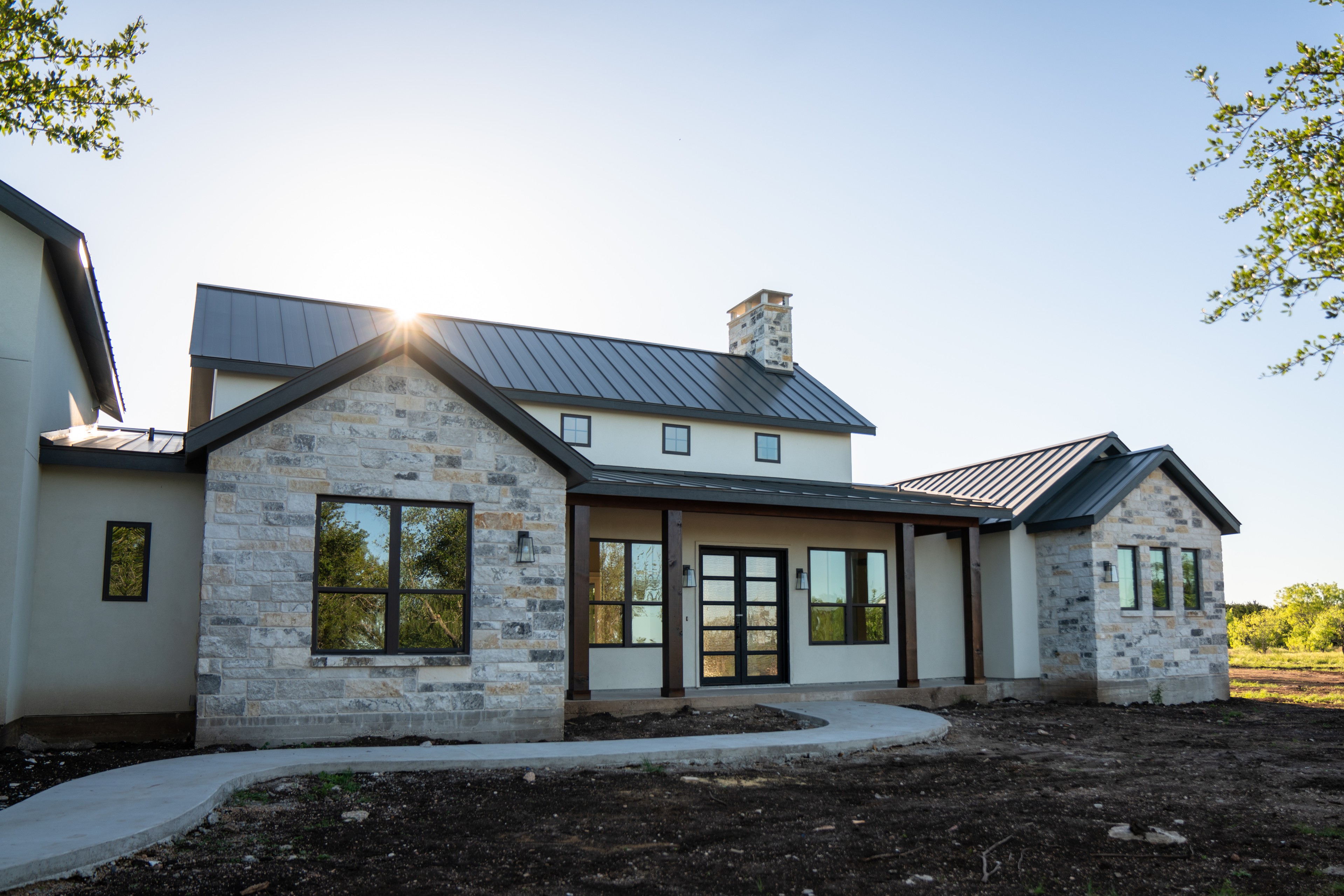 Modern Stone And Stucco House