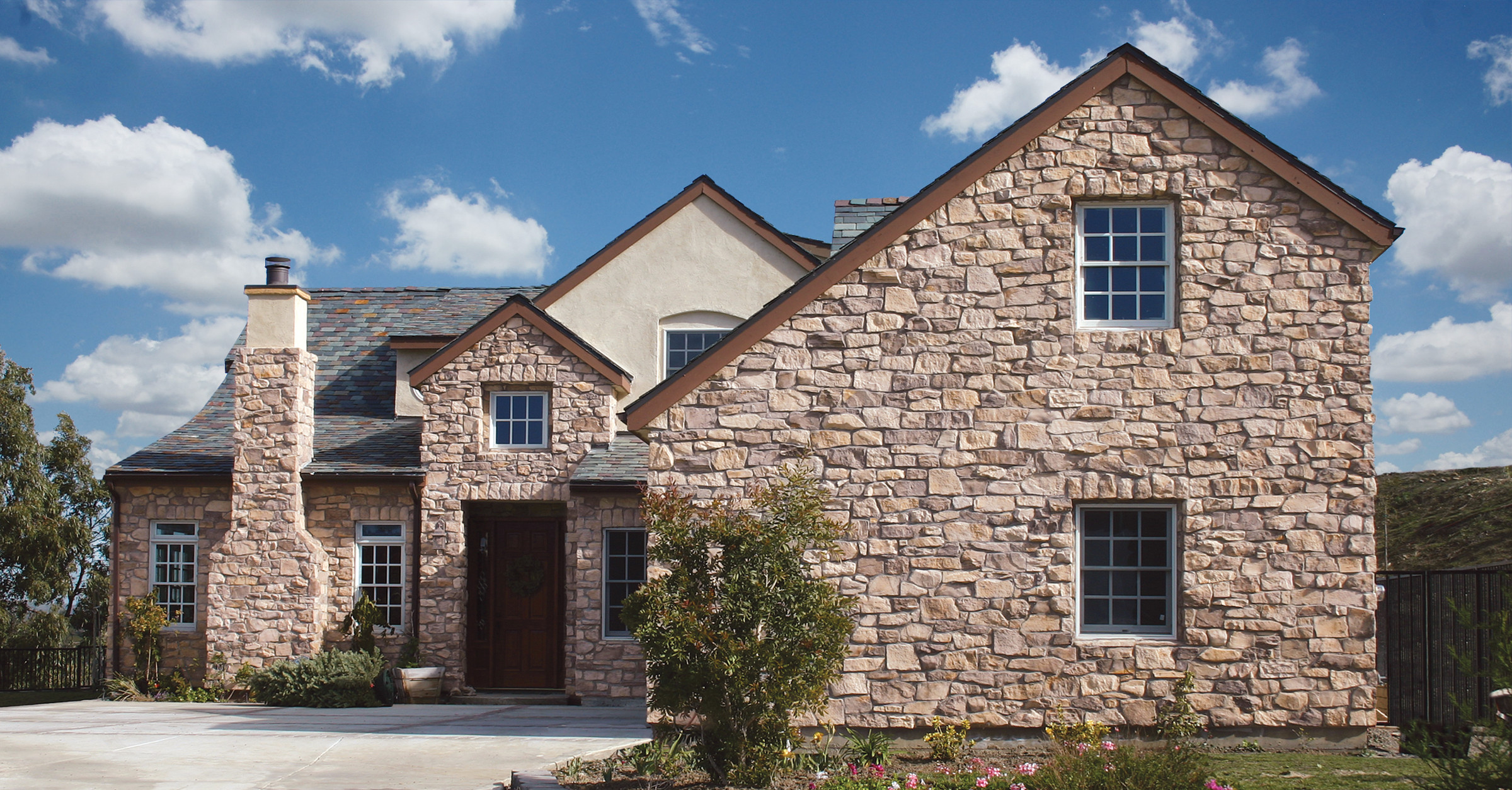 French Style Homes Stone Facade