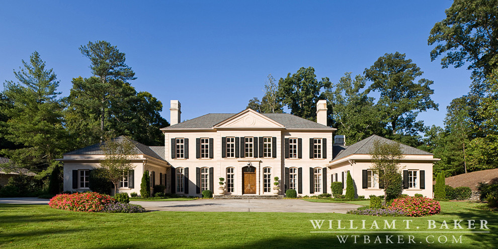 French Stucco Manor House - Mediterranean - Exterior - Atlanta - by ...