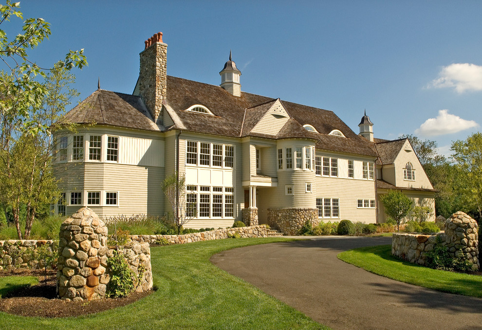 Front Elevation - Custom Home with Turret - Traditional - Exterior ...