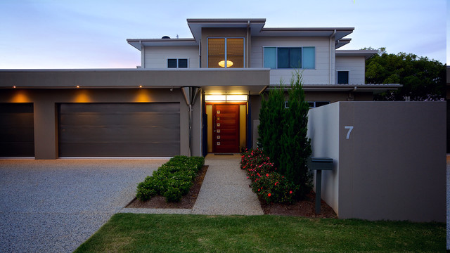 Front Entry. Exterior View from Road. Contemporary Home. - Contemporary ...