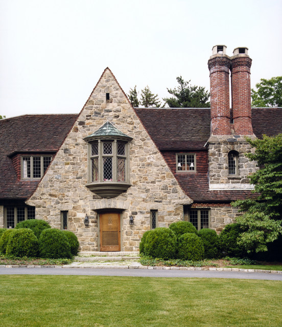 Front entry with circular driveway - French Country - House Exterior ...