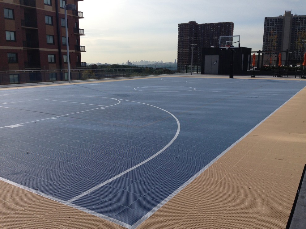 Full-Size Rooftop Basketball Court - Contemporary - Exterior - New York ...