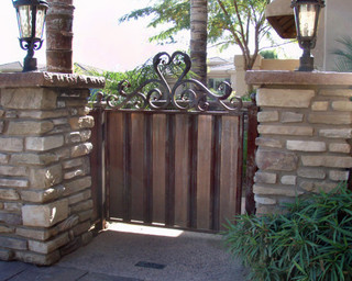 Gate with Copper Panels - Traditional - Exterior - Phoenix - by Grizzly ...