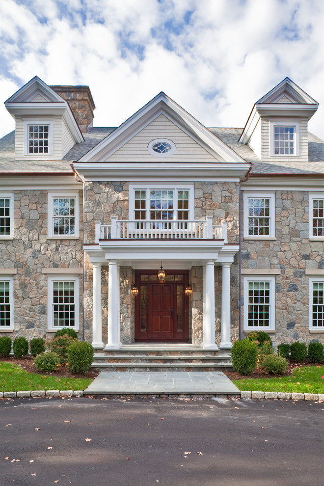 Georgian Colonial Style in Stamford, CT - Traditional - Exterior - New ...