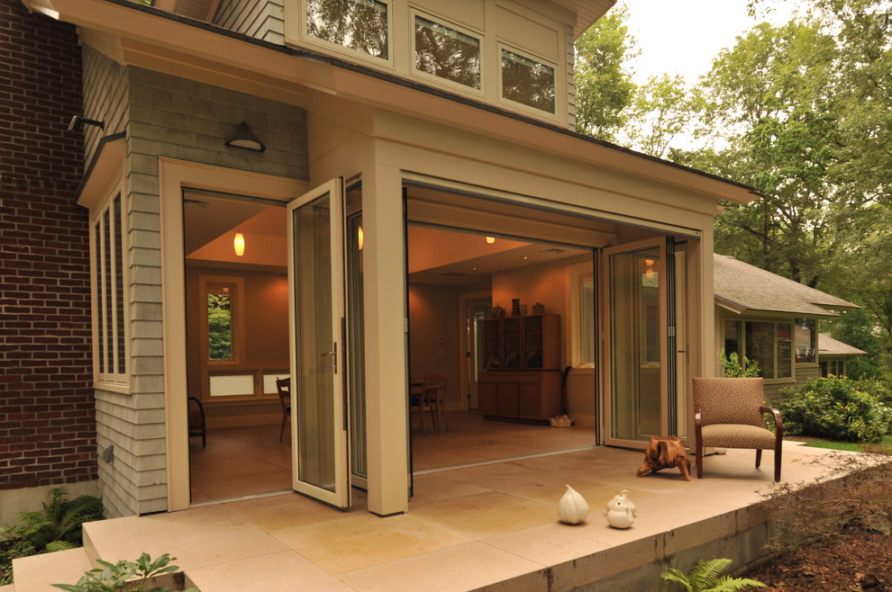 Glass wall fully open mode - Passive Solar Addition - Transitional ...