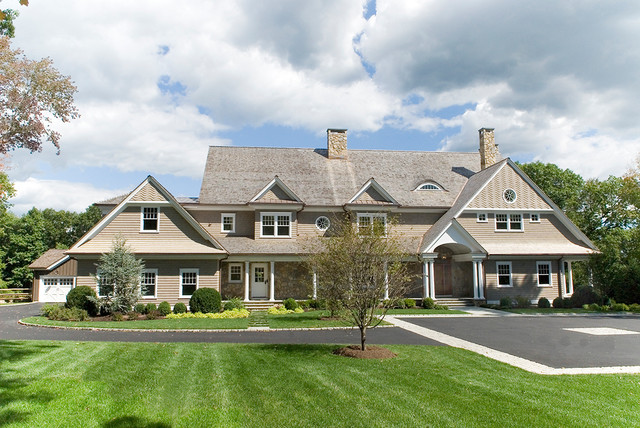 Grand Estate With Auto Lover's Garage - Traditional - Exterior - New ...