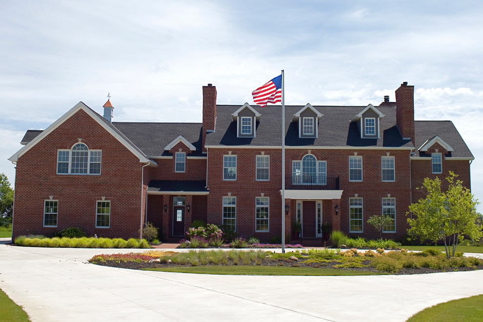 Grand Red Brick Colonial - Traditional - House Exterior - Other - by ...